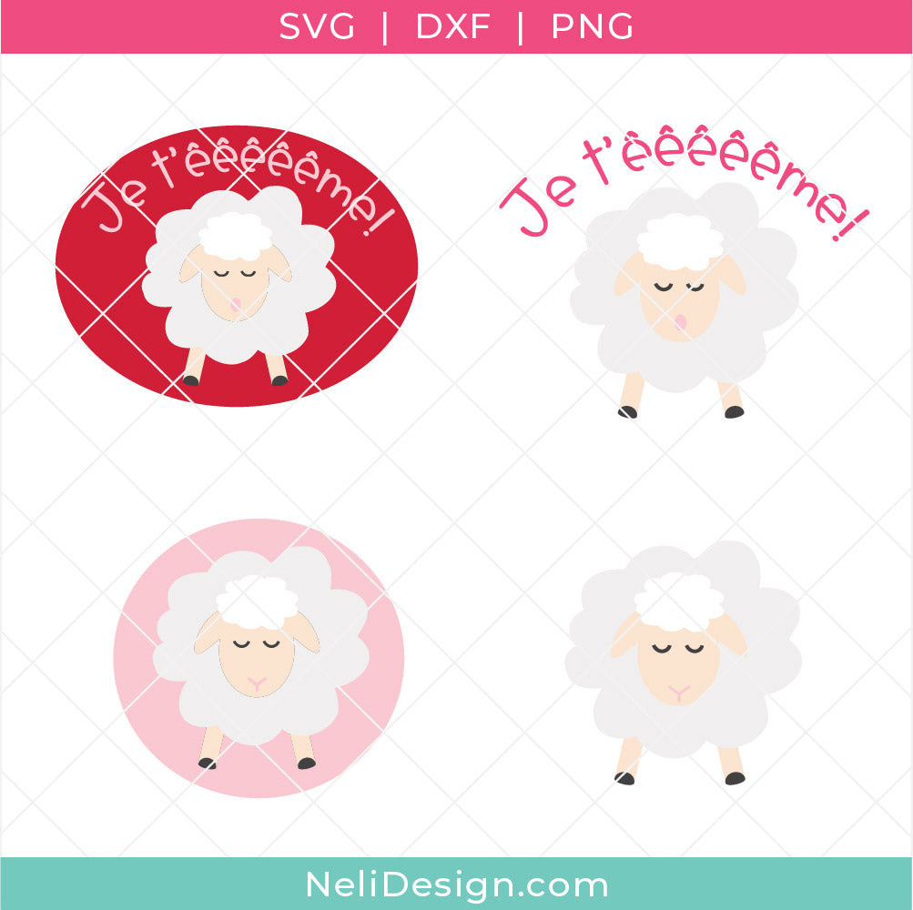 Regroupement Fichiers SVG : Moutons Saint-Valentin – La Boutique de Neli
